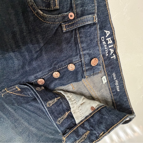 Ariat | Jeans | Ariat Dark Indigo Distressed Relaxed Jeans | Poshmark
